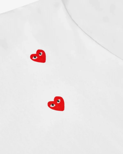 CDG Play Multi Red Heart Logo T-Shirt White -「CDGプレイ マルチハート Tシャツ ...