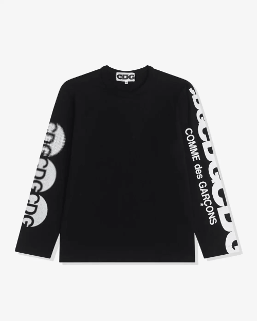 CDG Logo Long Sleeve T-Shirt Black - CDG ロゴ ロングスリーブ - Comme Des Garcons ...
