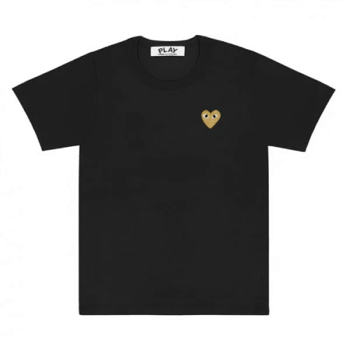 CDG Play Basic T-Shirt Gold Emblem (Black) -「CDG Tシャツ ゴールドハート」 - Comme ...
