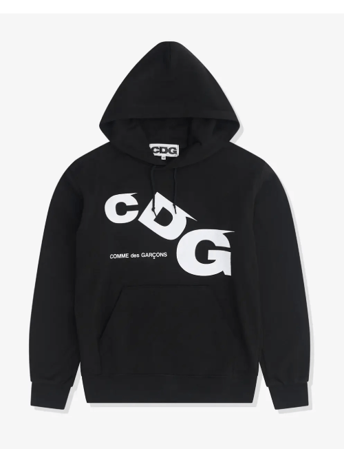 CDG Printed Logo Hoodie Black - CDG プリントロゴ パーカー - Comme Des Garcons Japan