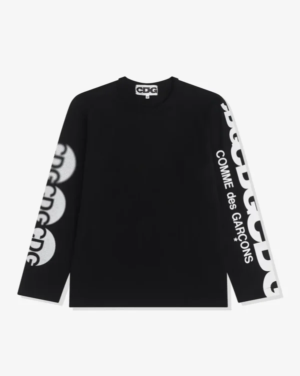 CDG Logo Long Sleeve T-Shirt Black - CDGロゴ ロングスリーブTシャツ ブラック - Comme Des ...