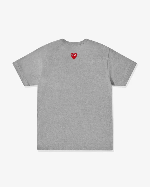 CDG Play Unisex Reverse Red Heart T-Shirt Grey - CDG プレイハート Tシャツ ...