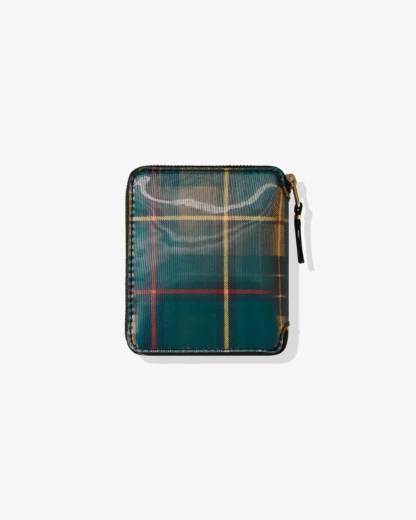 CDG Lenticular Tartan Full Zip Around Wallet Yellow/Green - CDG ジップ ...