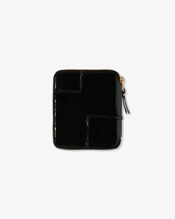 CDG Reversed Hem Full Zip Around Wallet Black - CDG ウォレット フルジップ - Comme ...