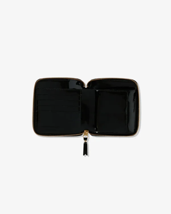 CDG Reversed Hem Full Zip Around Wallet Black - CDG ウォレット フルジップ - Comme ...
