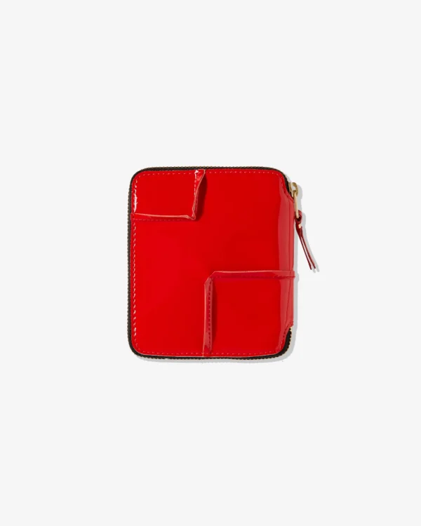 CDG Reversed Hem Full Zip Around Wallet Red - CDG ウォレット フルジップ - Comme ...