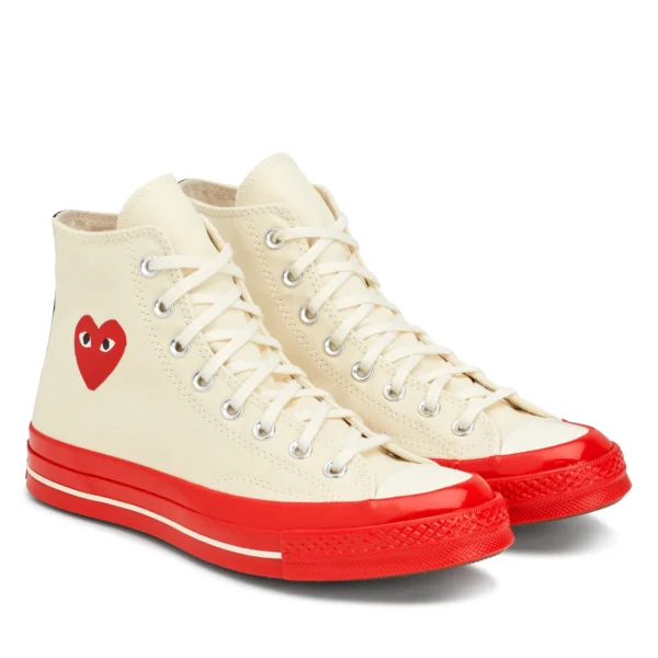 CDG Converse Red Sole High Top (White) - CDG コンバース レッドソール ハイカット - Comme ...