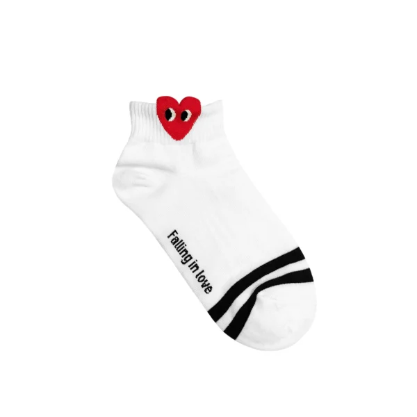 Comme Des Garcon White Heart Print Socks - コム デ ギャルソン ソックス - Comme Des ...